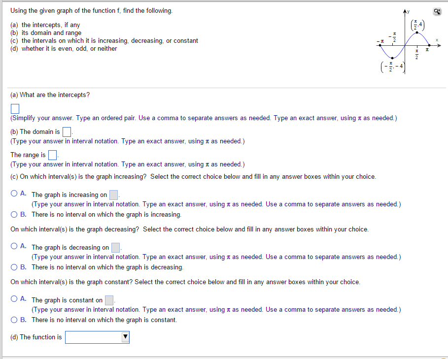 Solved Using the given graph of the function f. find the | Chegg.com