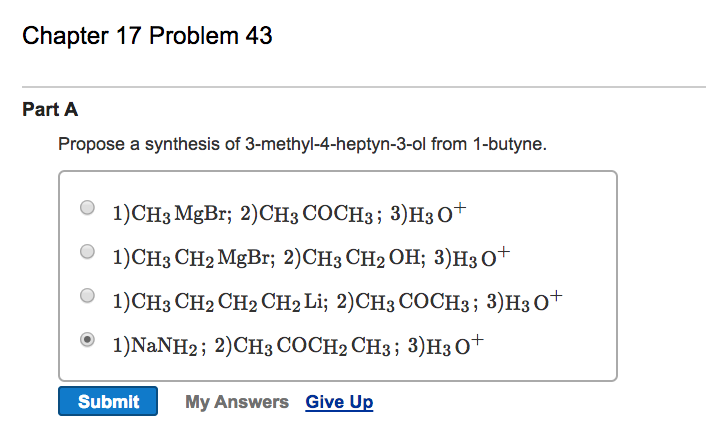 Solved Propose a synthesis of 3-methyl-4-heptyn-3-ol from | Chegg.com
