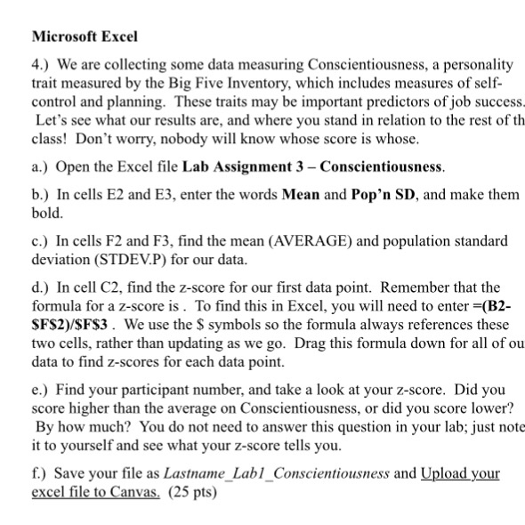 Solved Lab Assignment #3: Normal Distribution and z-scores | Chegg.com