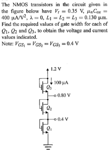 Solved The NMOS transistors in the circuit given in the | Chegg.com