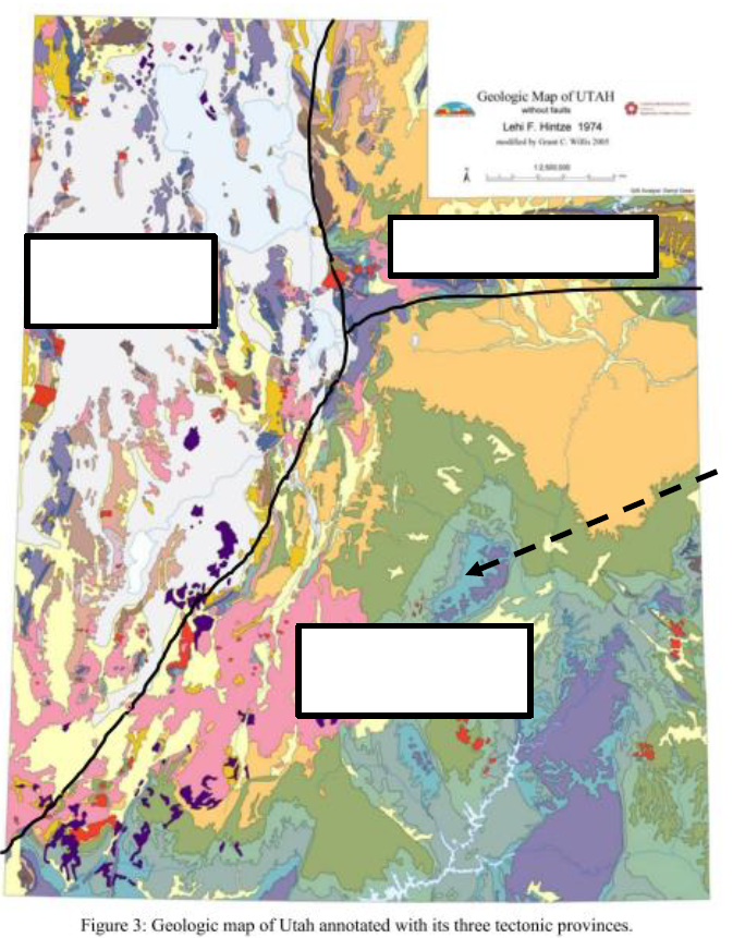 Solved Geologic Map of UTAH Lehi F. Hintze 1974 Figure 3: | Chegg.com
