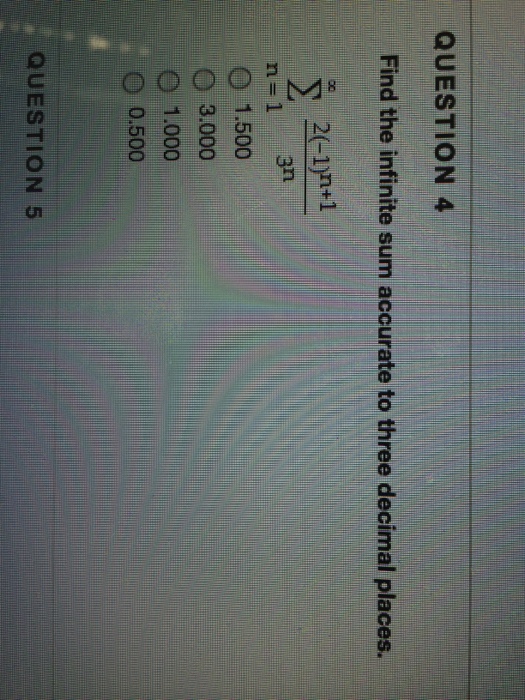 Solved Find the infinite sum accurate to three decimal | Chegg.com