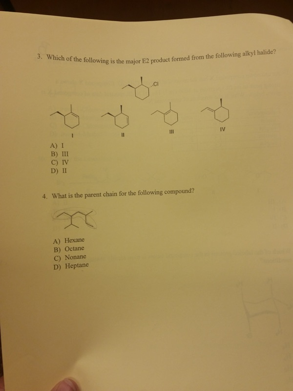 Solved Which of the following is the major E2 product formed | Chegg.com