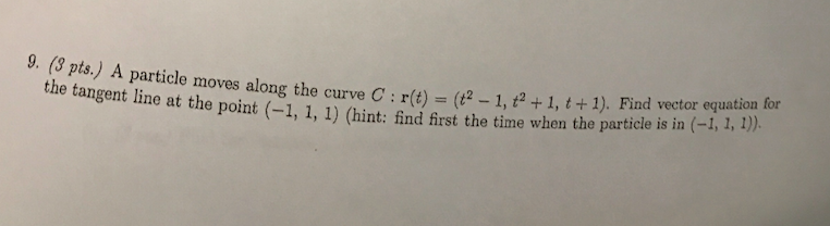 Solved A particle moves along the curve C: r(t) = (t^2 - 1, | Chegg.com