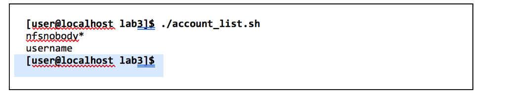 Solved The final script is account_list.sh that is going to | Chegg.com