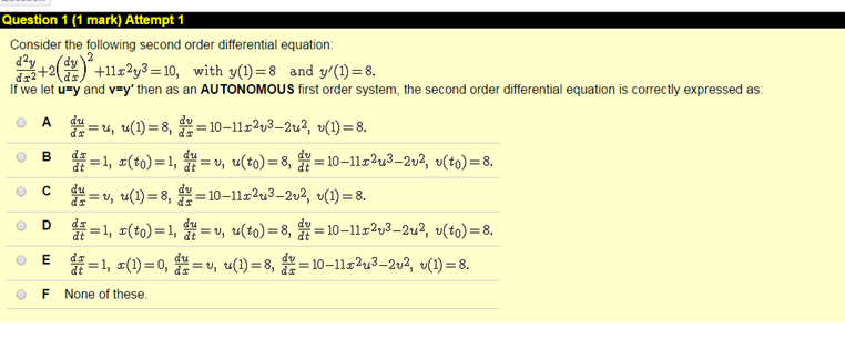 Solved Question 1 (1 mark) Attempt 1Consider the following | Chegg.com Solved Question 1 (1 mark) Attempt 1Consider the following | Chegg.com