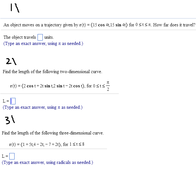 Solved An object moves on a trajectory given by r(t) = (15 | Chegg.com