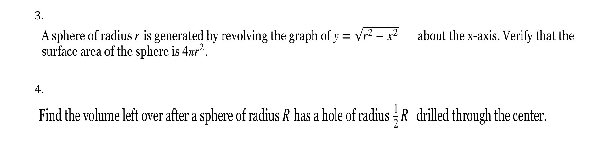 Solved A sphere of radius r is generated by revolving the | Chegg.com