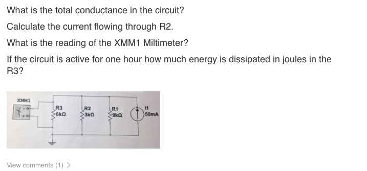 Solved What is the total conductance in the circuit? | Chegg.com