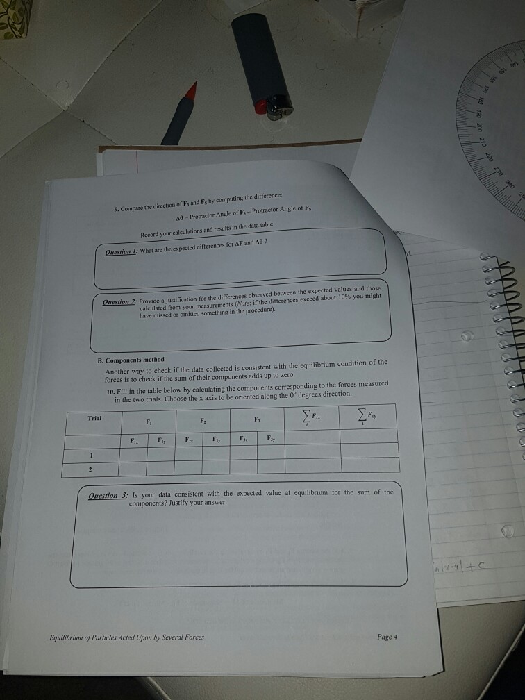 ry Manual 243 EXPERIMENT 4 Equilibrium of Particles | Chegg.com