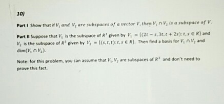 Solved Show that if V_1 and V_2 are subspaces of a vector V, | Chegg.com