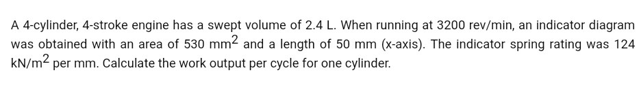 Solved A 4-cylinder, 4-stroke engine has a swept volume of | Chegg.com