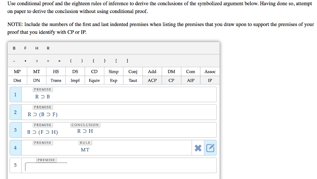 Solved Use conditional proof and the eighteen rules of | Chegg.com