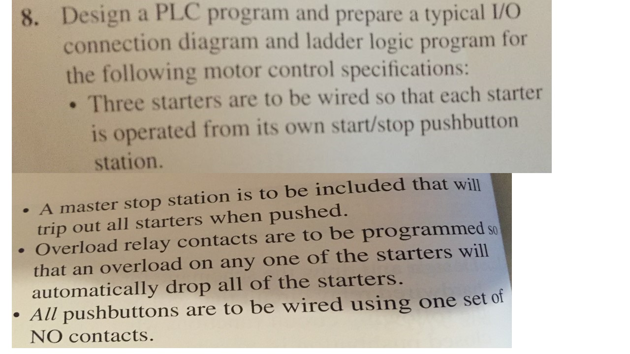 Solved Design a PLC program and prepare a typical I/O | Chegg.com