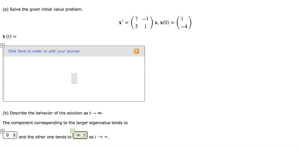 Solved (a) Solve the given initial value problem x, x(0) = x | Chegg.com