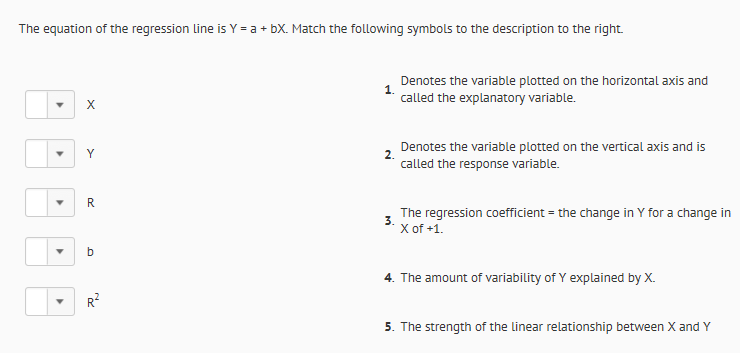 Solved The equation of the regression line is Y = a + bX. | Chegg.com