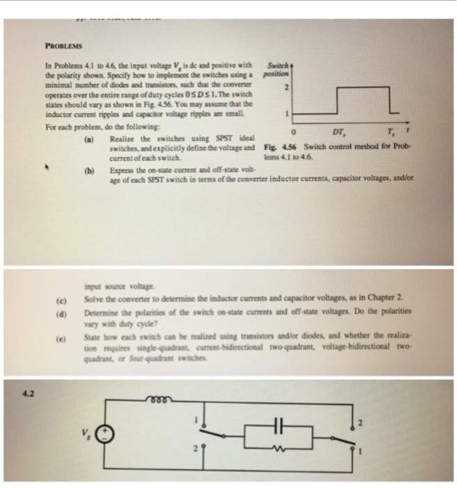 Solved The input voltage V_g is dc and positive with the | Chegg.com