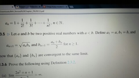 Solved Let a and b be two positive real numbers with a