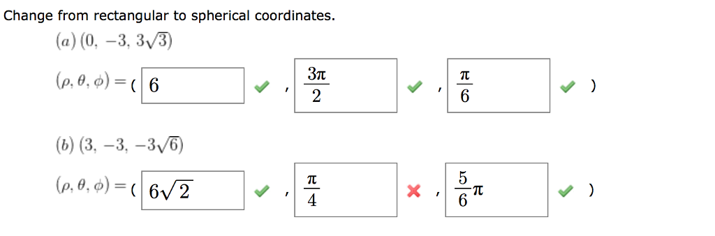 Solved Change from rectangular to spherical coordinates. | Chegg.com