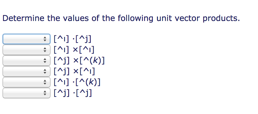 Solved Determine the values of the following unit vector | Chegg.com