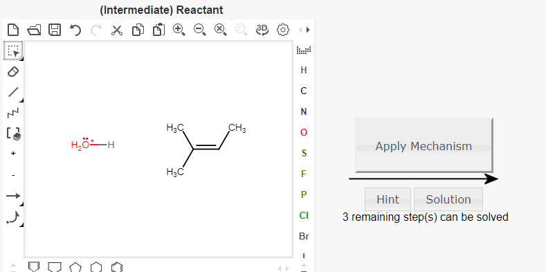 Solved (Intermediate) Reactant 4 Apply Mechanism H3C Hint | Chegg.com