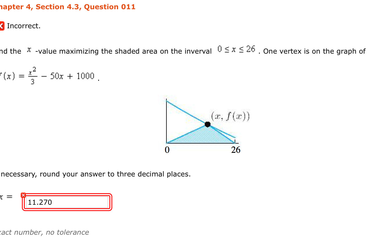 Solved Find the x-value maximizing the shaded area on the | Chegg.com