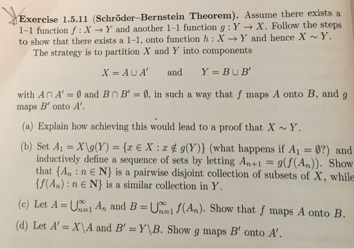 Solved Assume there exists a 1-1 function f:X rightarrow Y | Chegg.com