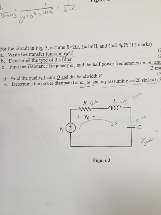 Solved 2501 For the circuit in Fig. 3, assume R=2Q, L=1 mH, | Chegg.com