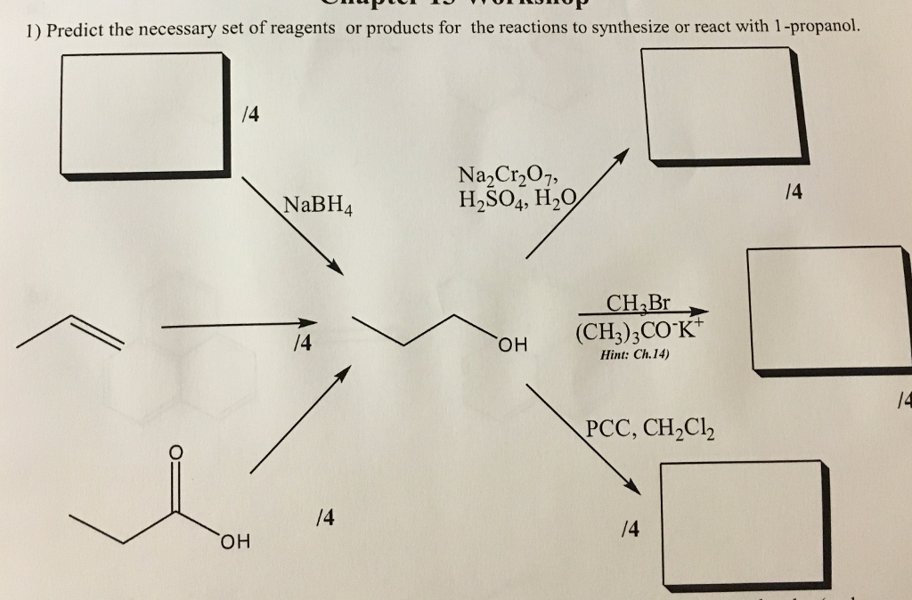 Solved 1) Predict the necessary set of reagents or products | Chegg.com