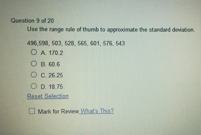 Solved Use the range rule of thumb to approximate the | Chegg.com