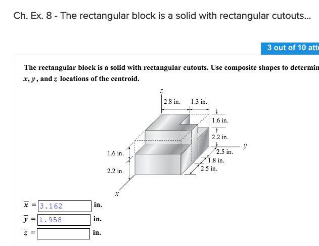 Solved The rectangular block is a solid with rectangular | Chegg.com