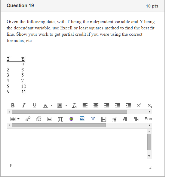 Solved Given the following data, with T being the | Chegg.com