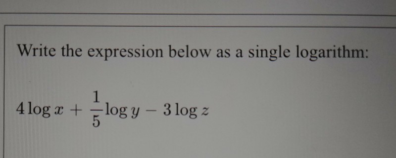 Solved Write the expression below as a single logarithm: 4 | Chegg.com