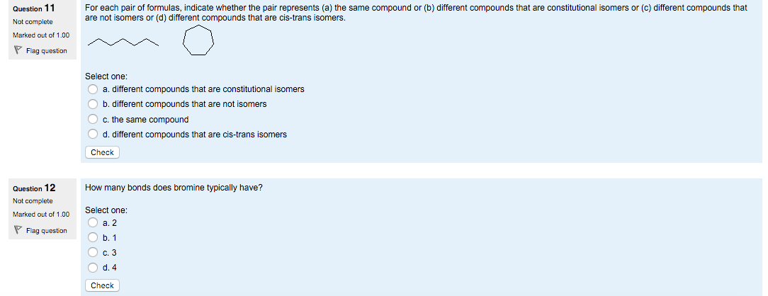 Solved Question 1For each pair of compounds, indicate | Chegg.com