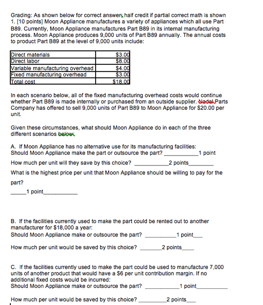 Solved As shown below for correct answers half credit if | Chegg.com