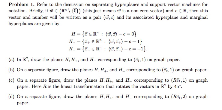 Problem 1. Refer to the discussion on separating | Chegg.com