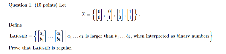 Solved Let Epsilon = {[0 0], [0 1], [1 0], [1 1]}. Define | Chegg.com