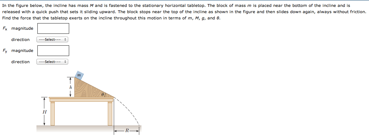 Solved In the figure below, the incline has mass M and is | Chegg.com