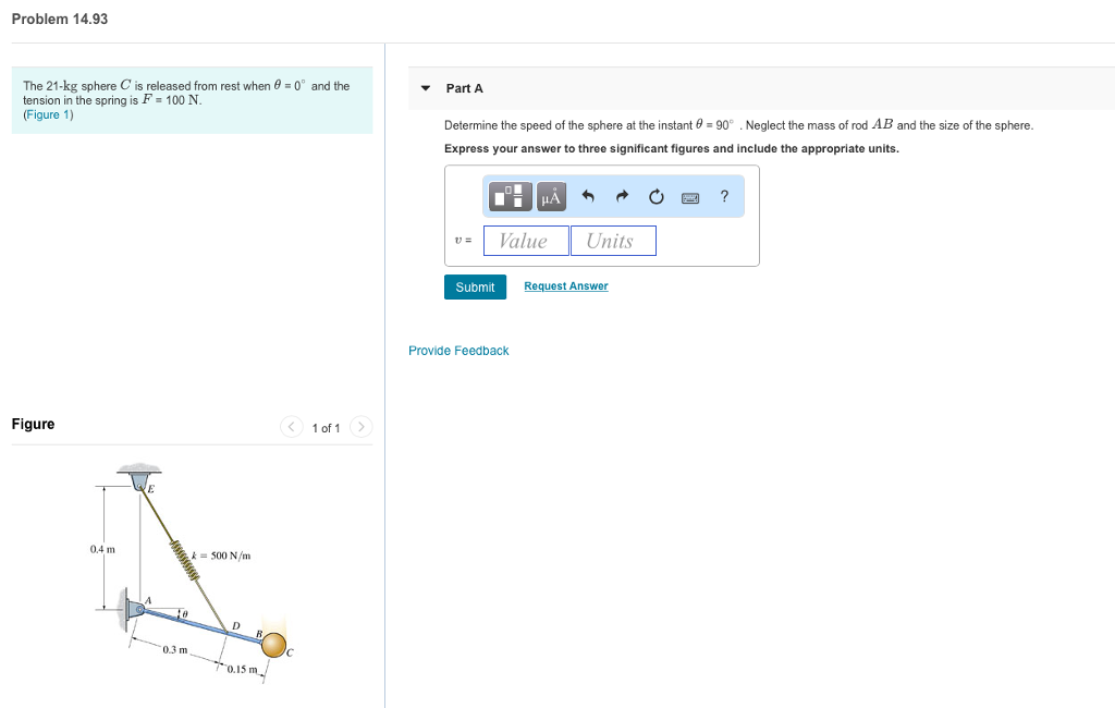 Solved Problem 14.93 The 21-kg sphere C is released from | Chegg.com