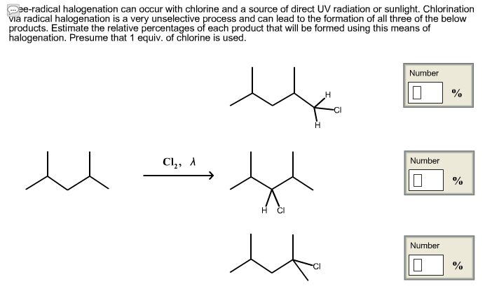 Solved Free-radical halogenation can occur with chlorine and | Chegg.com