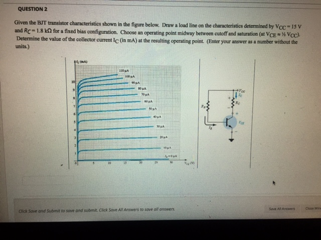 Solved Given the BJT transistor characteristics shown in the | Chegg.com