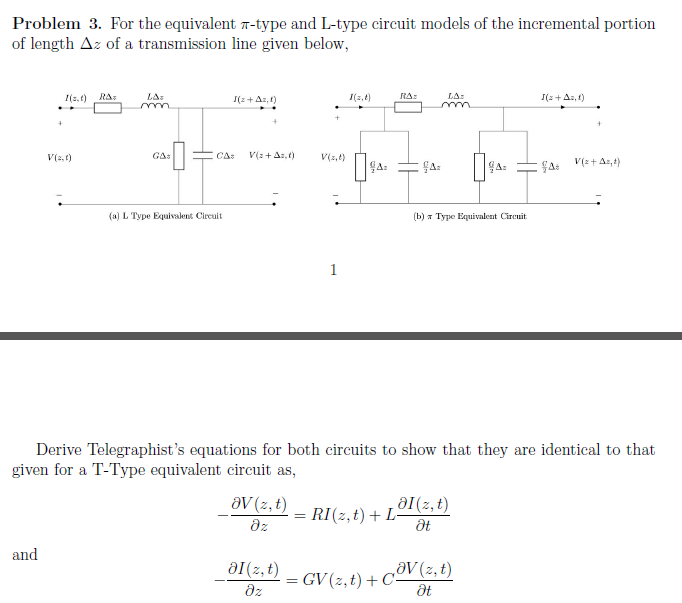 Solved Problem 3. For the equivalent T-type and L-type | Chegg.com