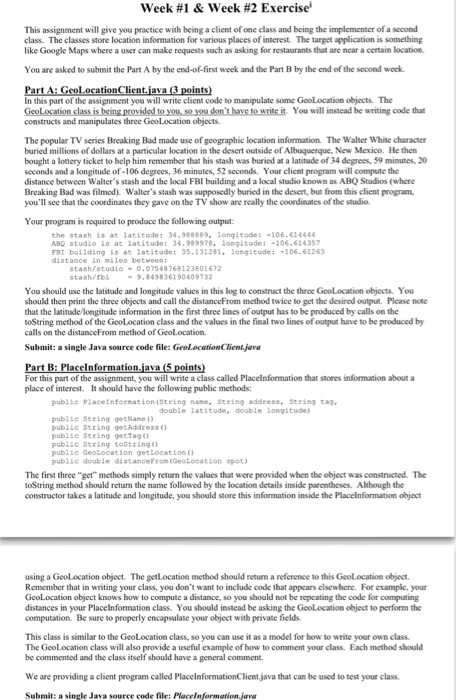 Solved week #1 & week #2 Exercise' This assignment will give | Chegg.com