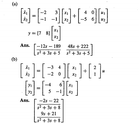 Solved Find the transfer function matrices of the following | Chegg.com