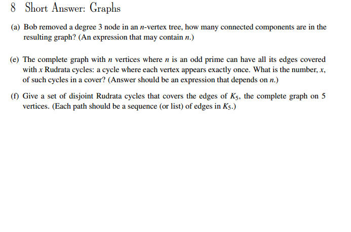 Solved Bob removed a degree 3 node in an n-vertex tree, how | Chegg.com