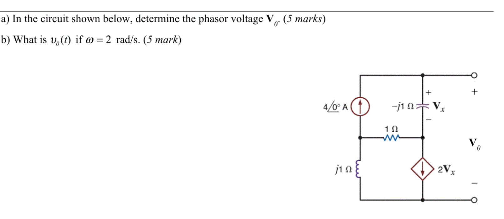 Solved In the circuit shown below, determine the phasor | Chegg.com