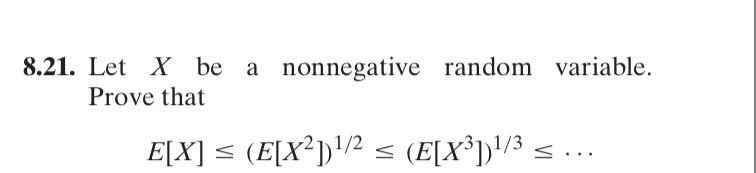 Solved 8.21. Let X be a nonnegative random variable. Prove | Chegg.com