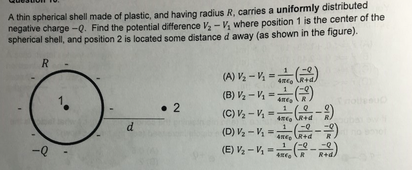 Solved A thin spherical shell made of plastic, and having | Chegg.com