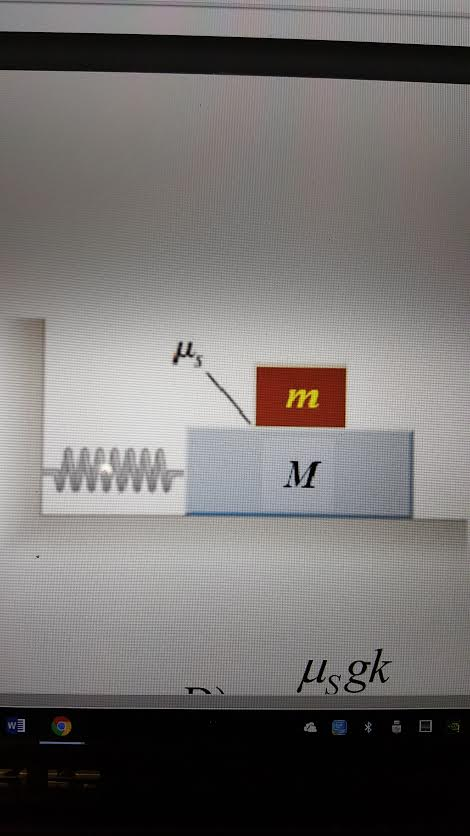Solved: Two Blocks Of Mass M And M And A Massless Spring O... | Chegg.com