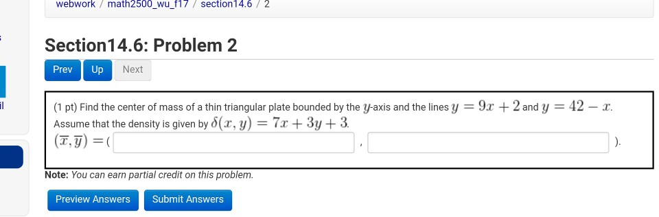 Solved webwork math2500 wu f17 section 14.6 2 Section14.6: | Chegg.com